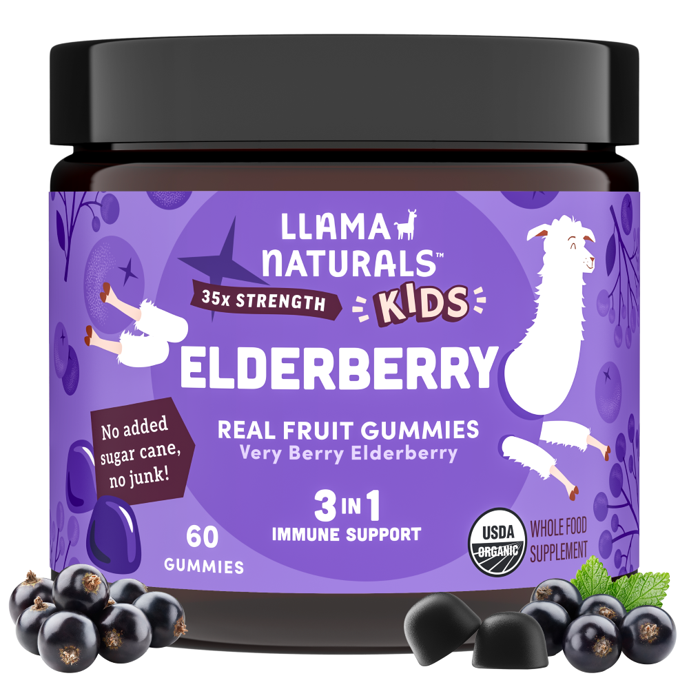 Real Fruit Elderberry Gummies for Kids - Llama Naturals